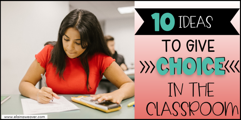 10 Easy Ideas for Giving Students Choice in the Classroom - The Classy ...